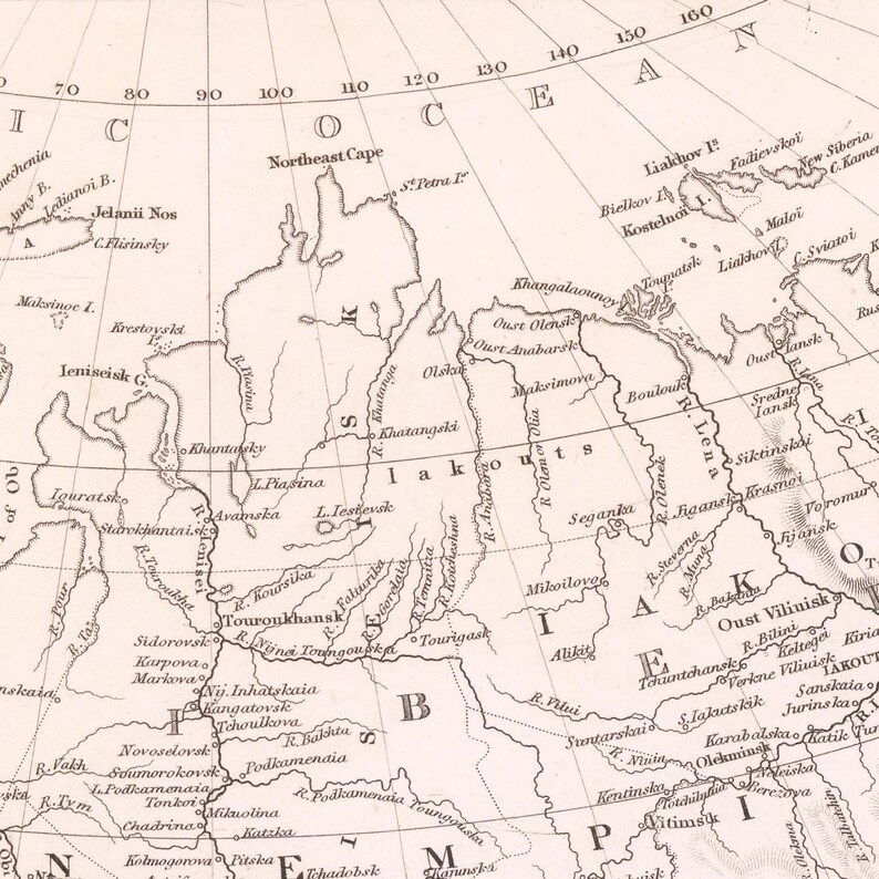Old Map of Asia 1840 Antique Map Fine Reproduction Large - Etsy