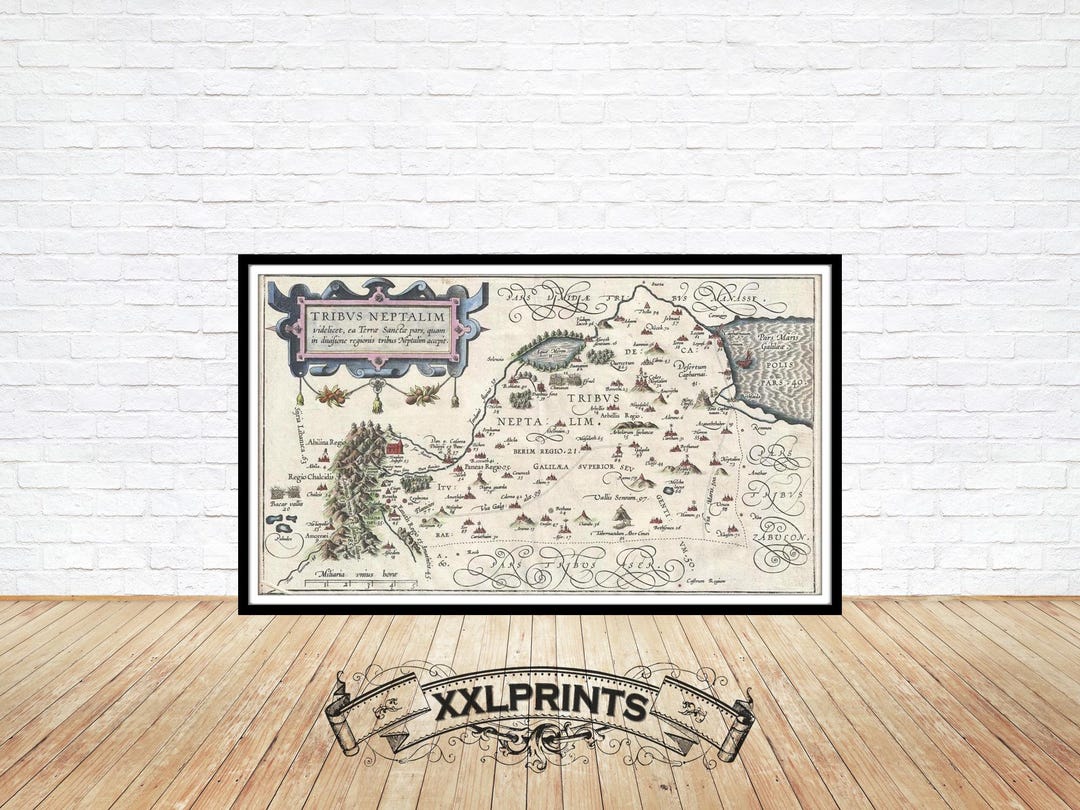 Ancient Map of the Naphtali Tribe,israel,golan Heights,sea of Galilee ...