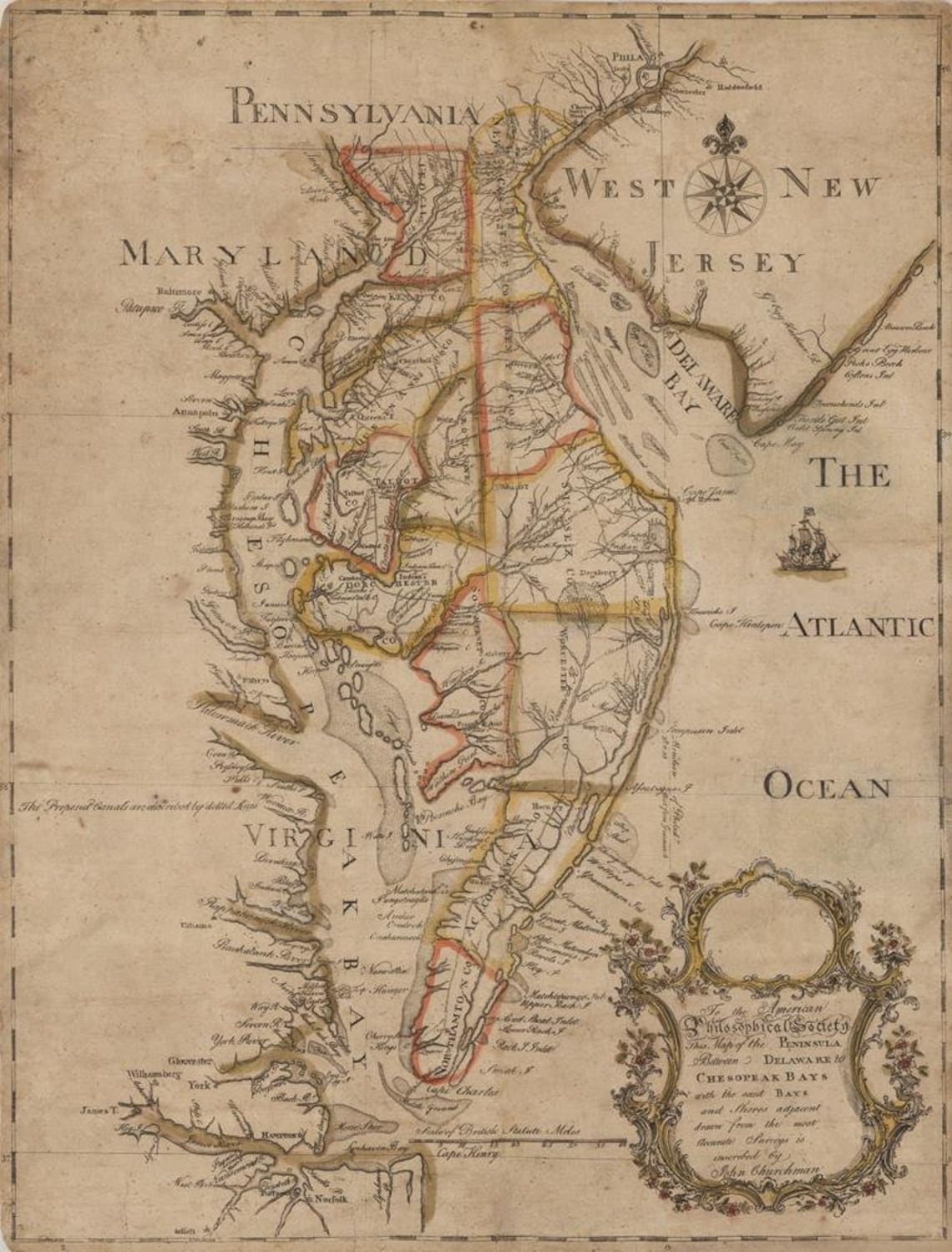 Old Map of Delmarva Peninsulachesapeake Baydelaware - Etsy