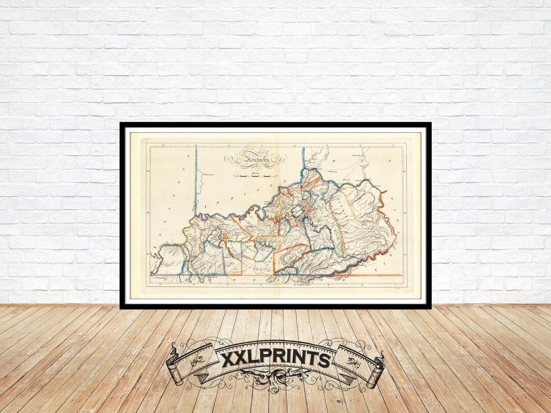 Antique Kentucky Map Print: 1814 Reproduction, Fine Art Decor - Etsy