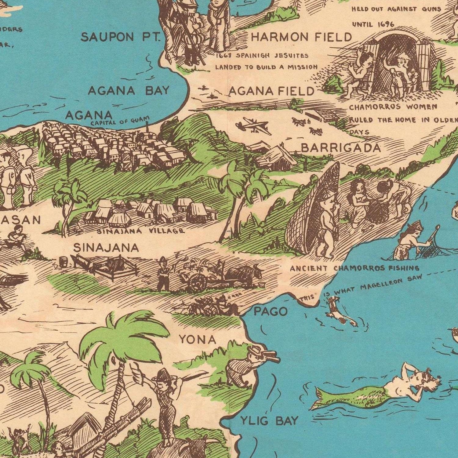 Old Map of Guam Marianas Islands 19th Century Pictorial - Etsy Canada