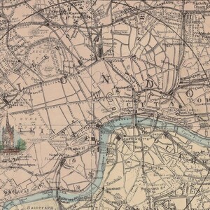 Antique London Map Print: 1880 Pictorial Fine Art Reproduction - Etsy