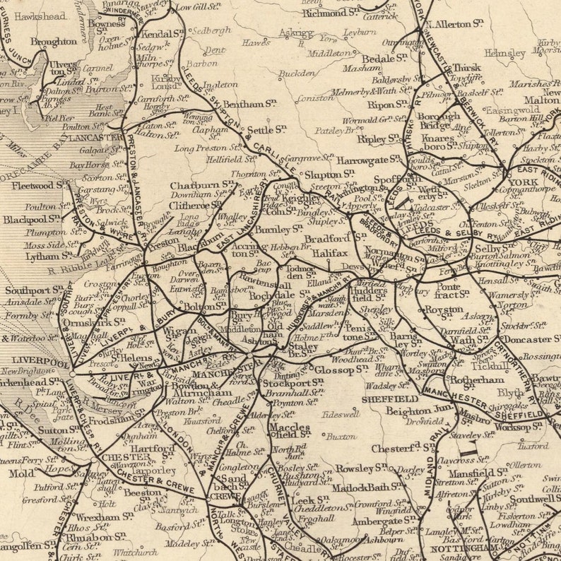 Old Railway Map of Great Britain 1851 Rare Map Fine - Etsy