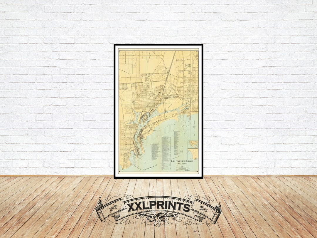 1929 Los Angeles Harbor Map: Antique City Plan Art Print - Etsy
