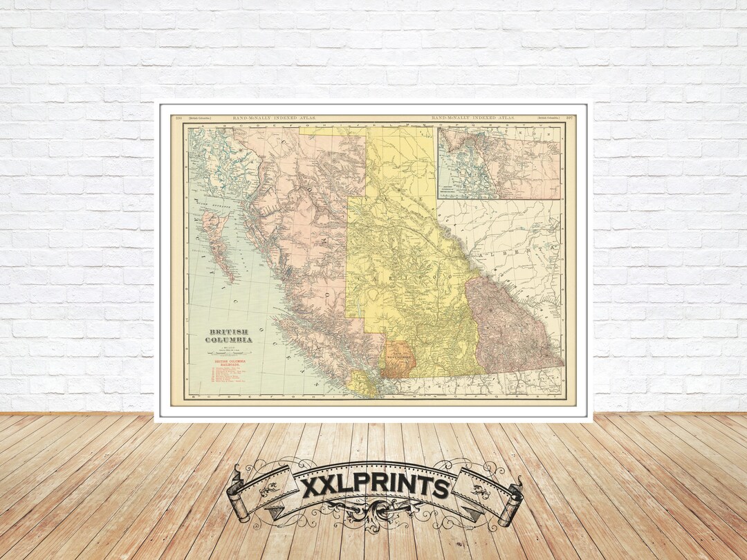 Old Map of British Columbia, 1911, Fine Reproduction, Large Map, Fine ...