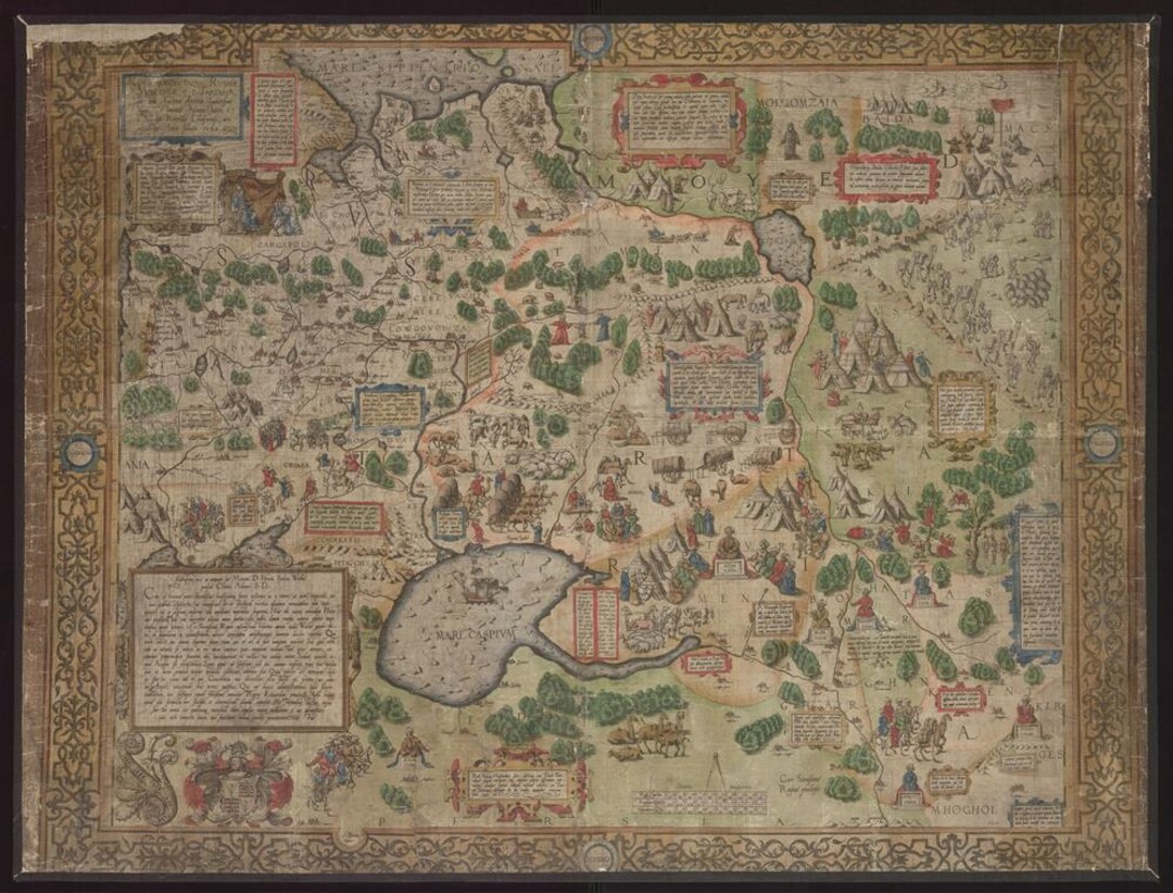 1562 Ancient Map of Russia, Tartary, Digital Antique,vintage Map ...