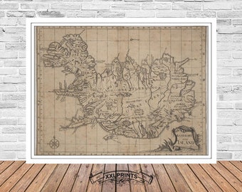 Ancient Map of Iceland 1648 Rare Map Antique Fine - Etsy