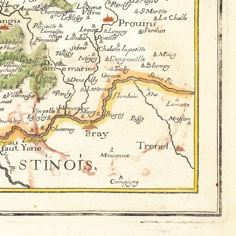 Ancient Brie Region Map Print, Northern France, 1637 - Etsy