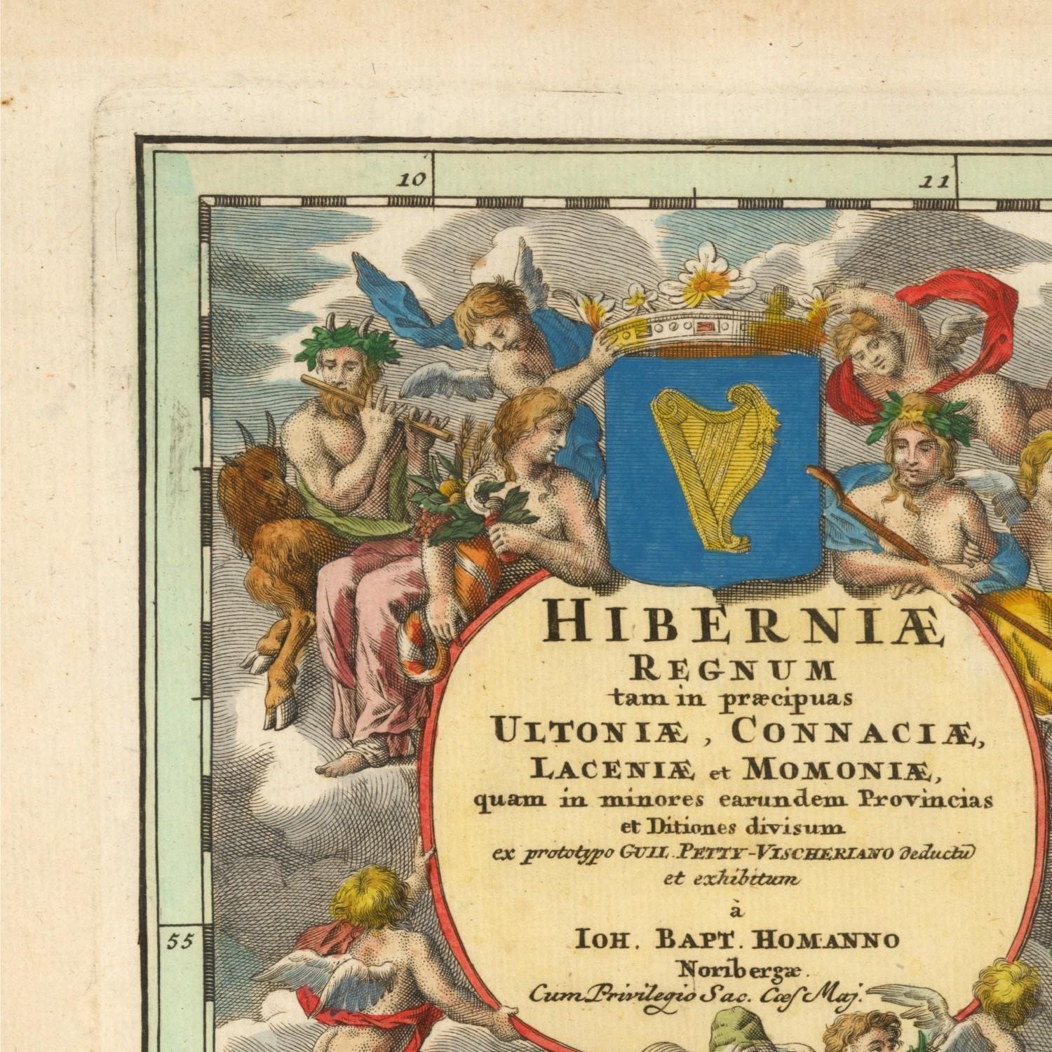 Antique Ireland Map Print: 1740 Hiberniae, Fine Art Reproduction - Etsy