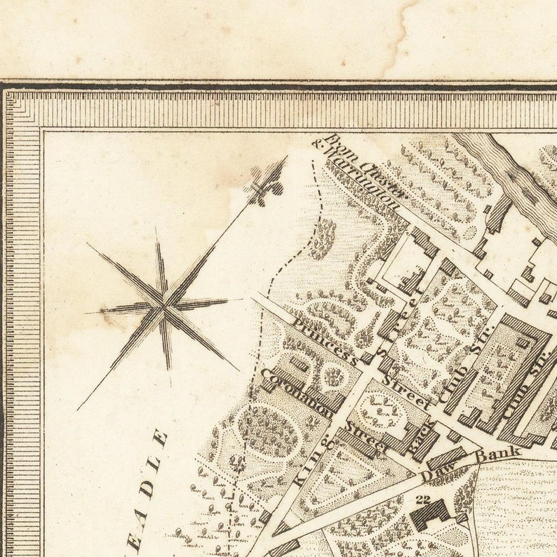 Stockport Map Print: 1824 Antique City Plan Reproduction - Etsy