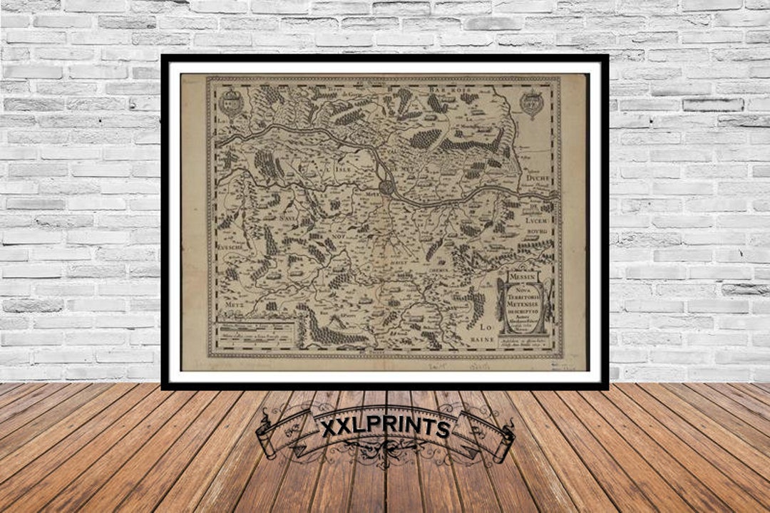 Moselle France Map Print: 1619 Antique Fine Art Reproduction - Etsy