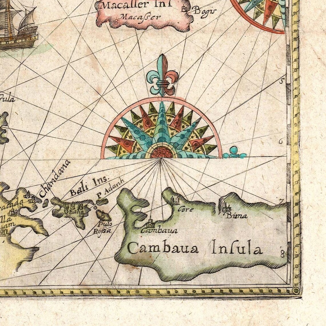 Java & Sumatra Ancient Map Print, 1595: Fine Art Reproduction - Etsy