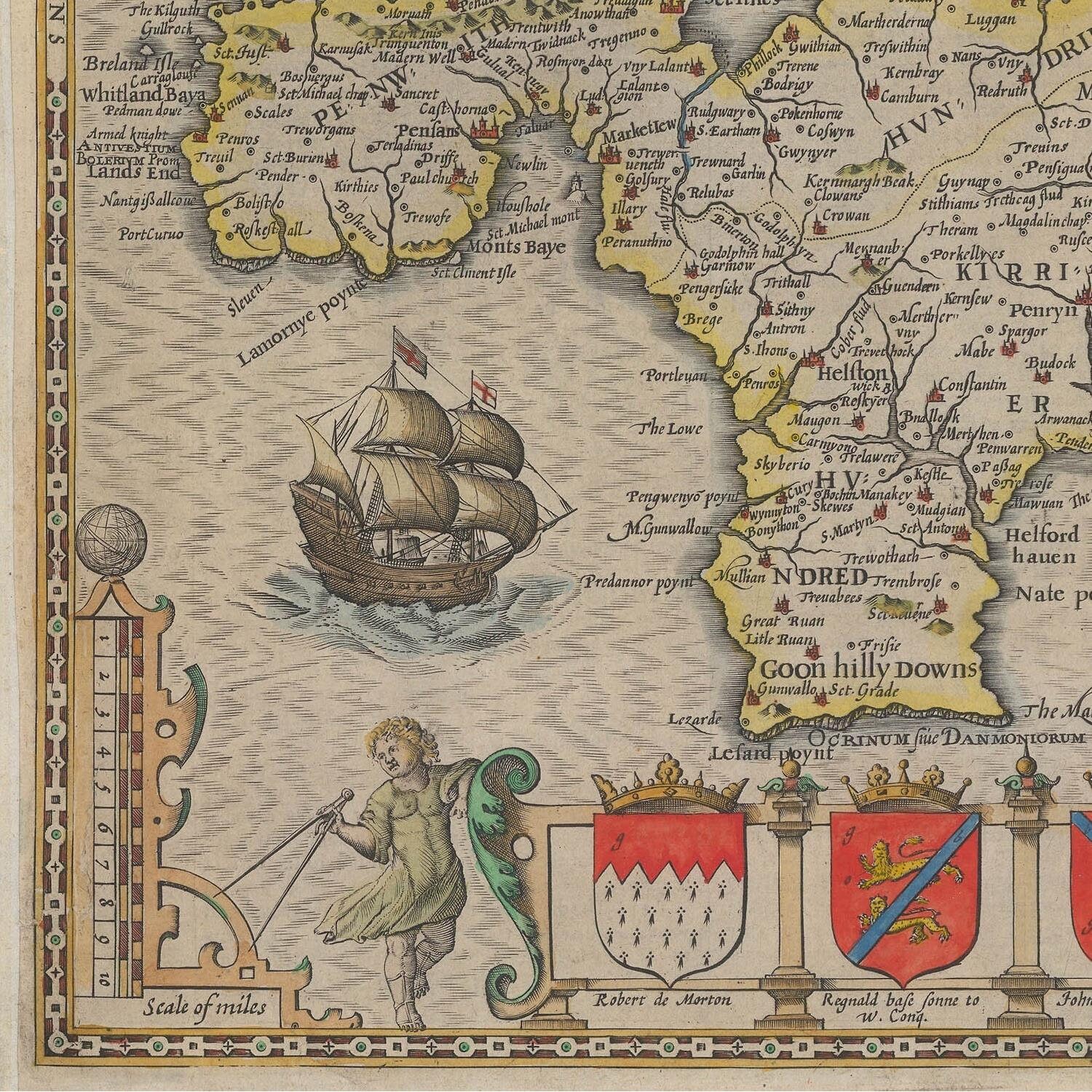 Cornwall Map Print: 1646 Rare Ancient United Kingdom Reproduction - Etsy