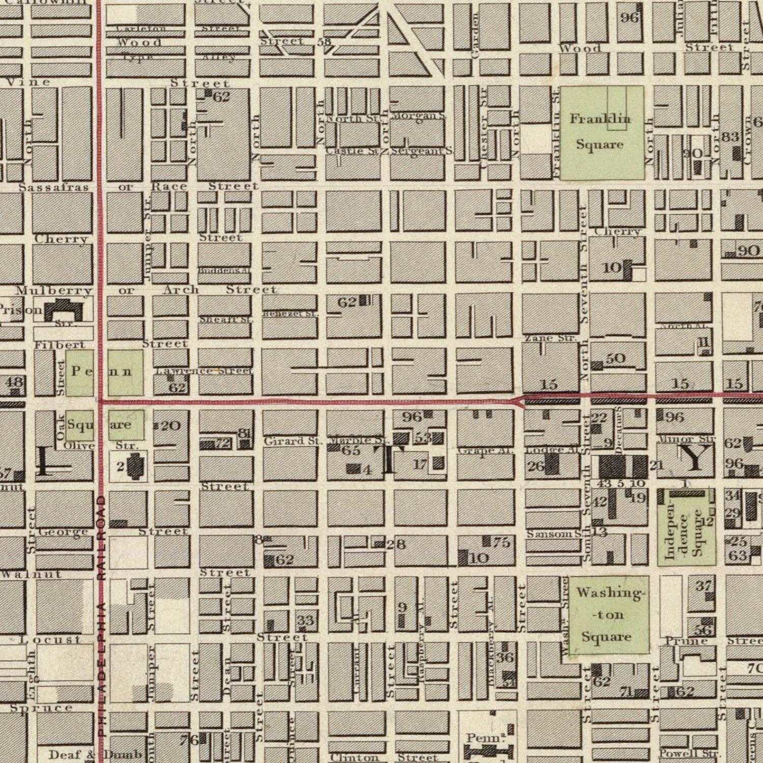 Old Map of Philadelphia 1840 City Plan Antique Map Fine | Etsy