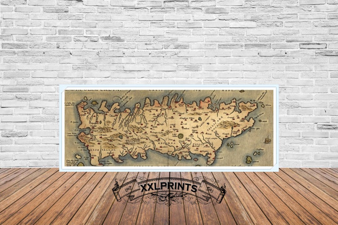 Ancient Crete Map Print: 16th Century Fine Art Reproduction - Etsy UK