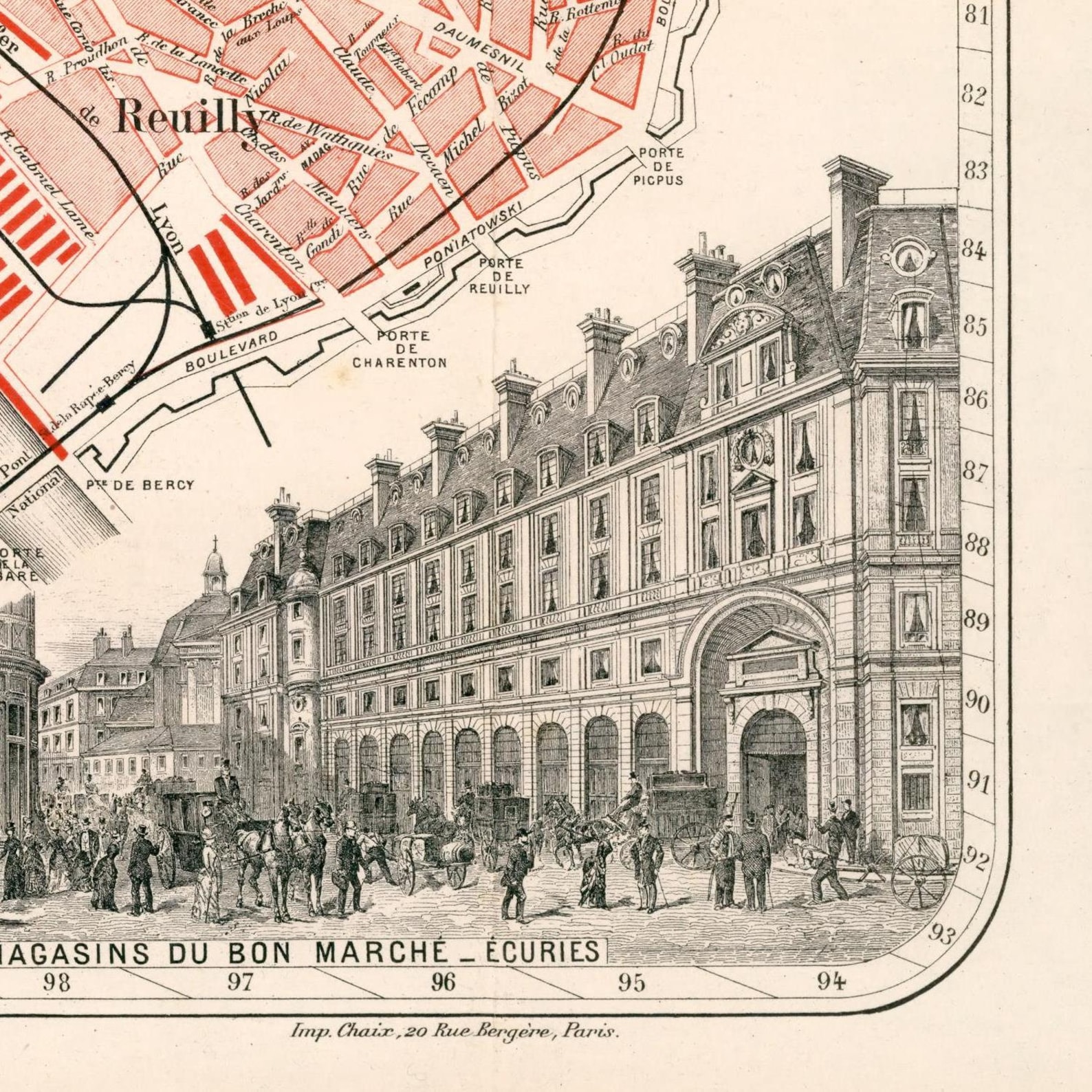 Paris Map Print: 1892 Old City Plan, Fine Art Reproduction - Etsy