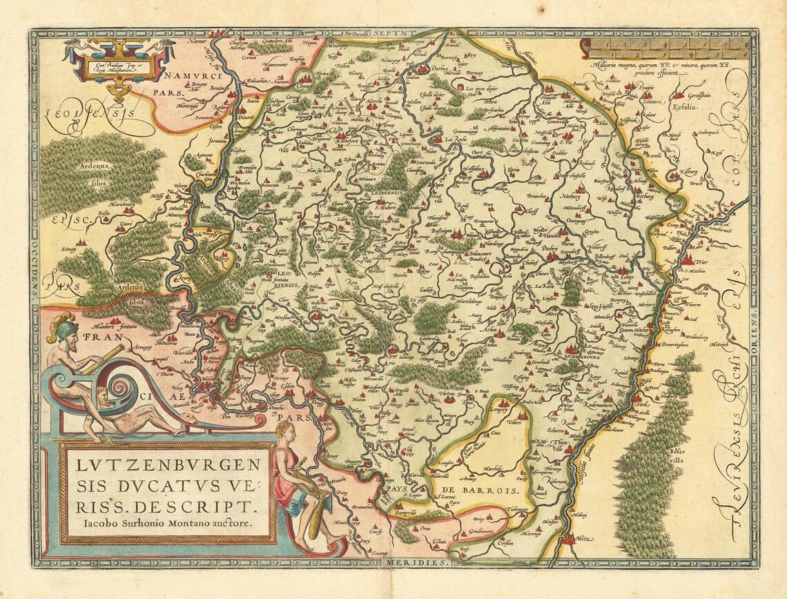Luxembourg Map Print: 1601 Antique Fine Art Reproduction - Etsy