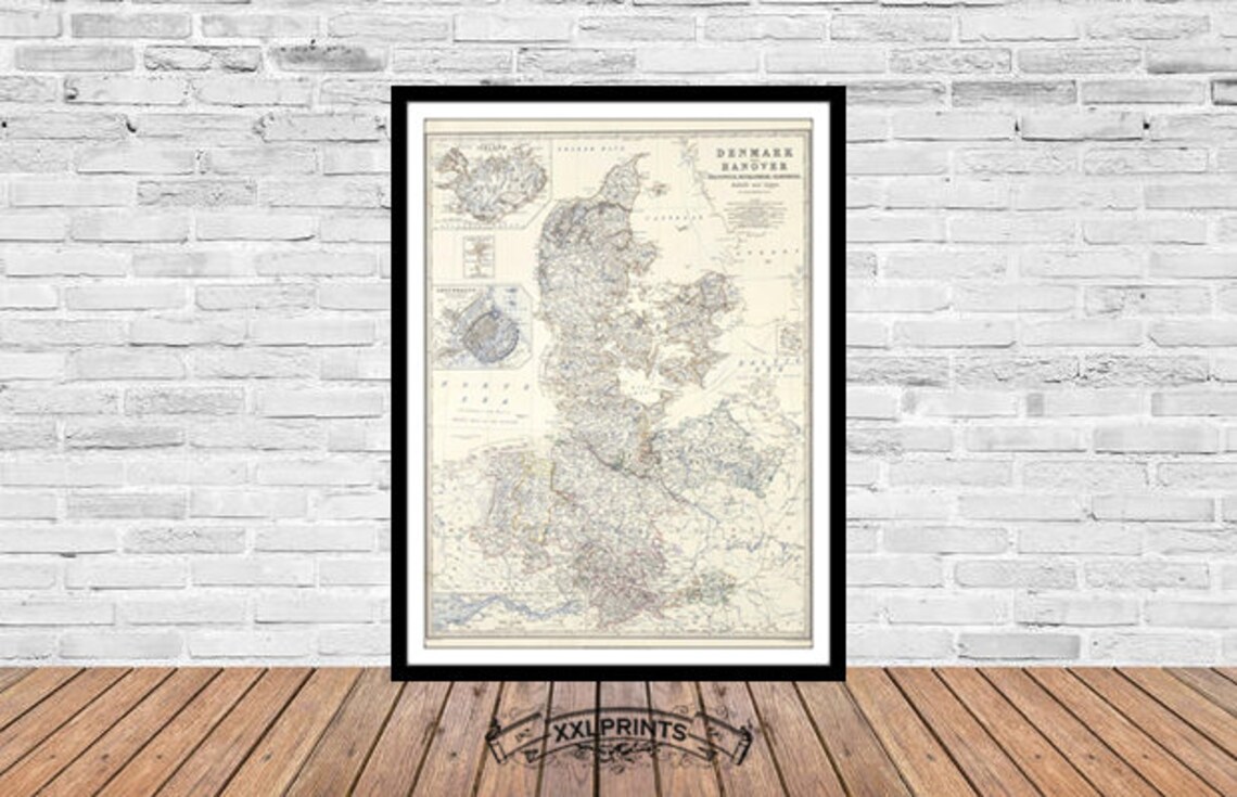 Old Map of Denmark Hanover 1860 Antique Map Rare Map Fine - Etsy