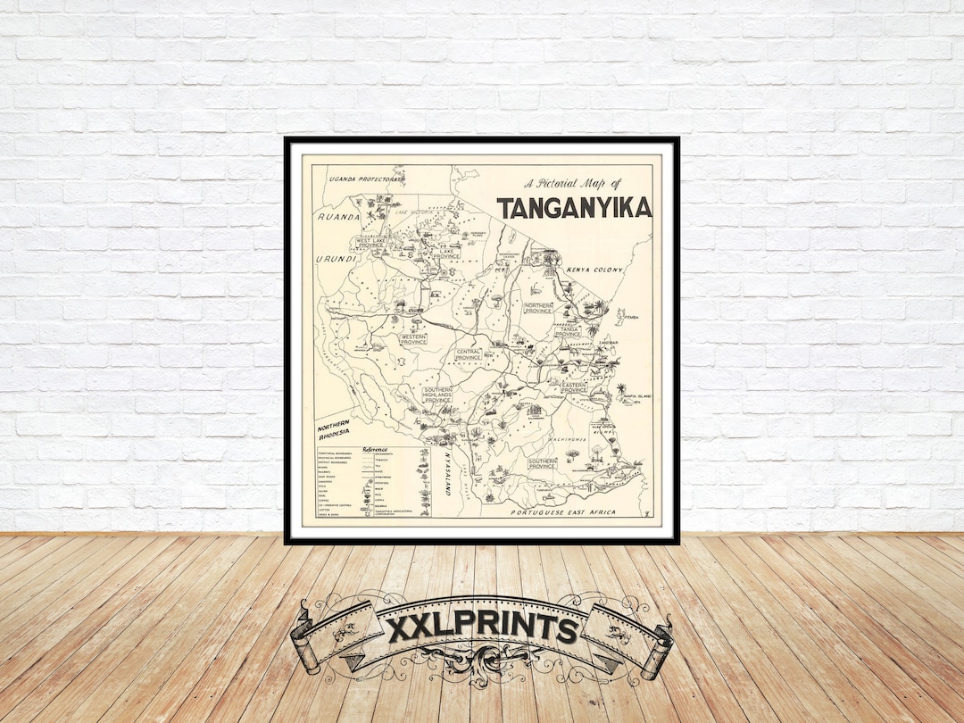 Tanganyika Map Print: 1955 Tanzania, Fine Art Reproduction - Etsy