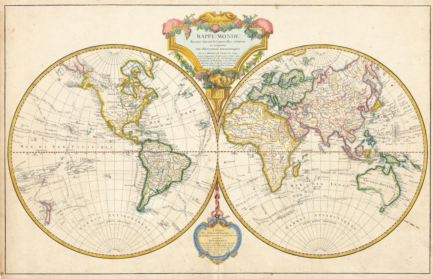 1804 World Map Print: Antique Fine Art Reproduction - Etsy