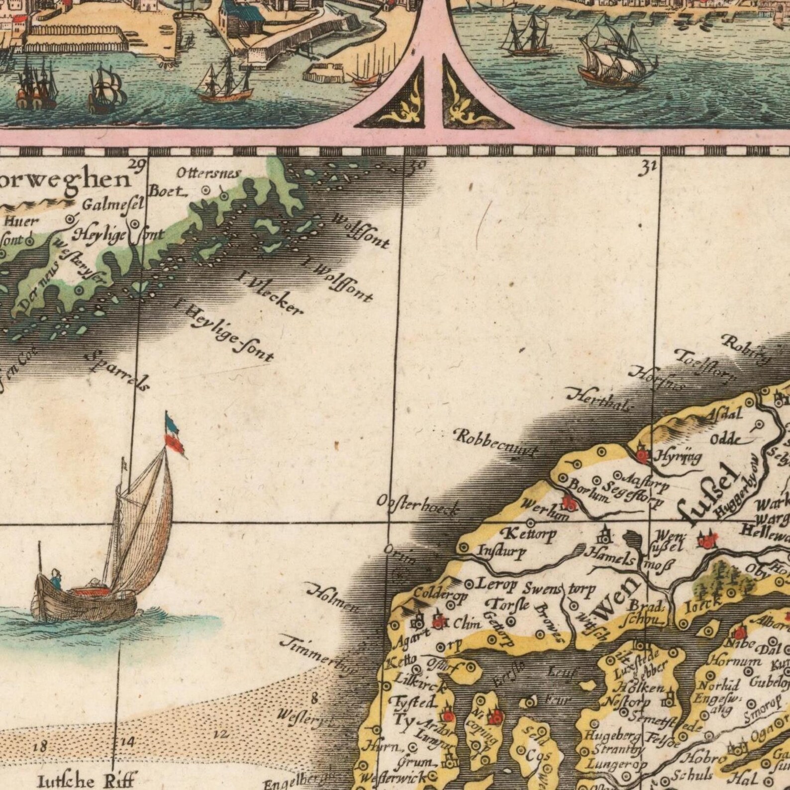 Ancient Map of Denmark 1629 Very Rare Map Fine - Etsy