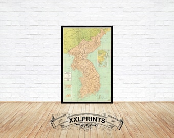 Old Map of Korea - Etsy