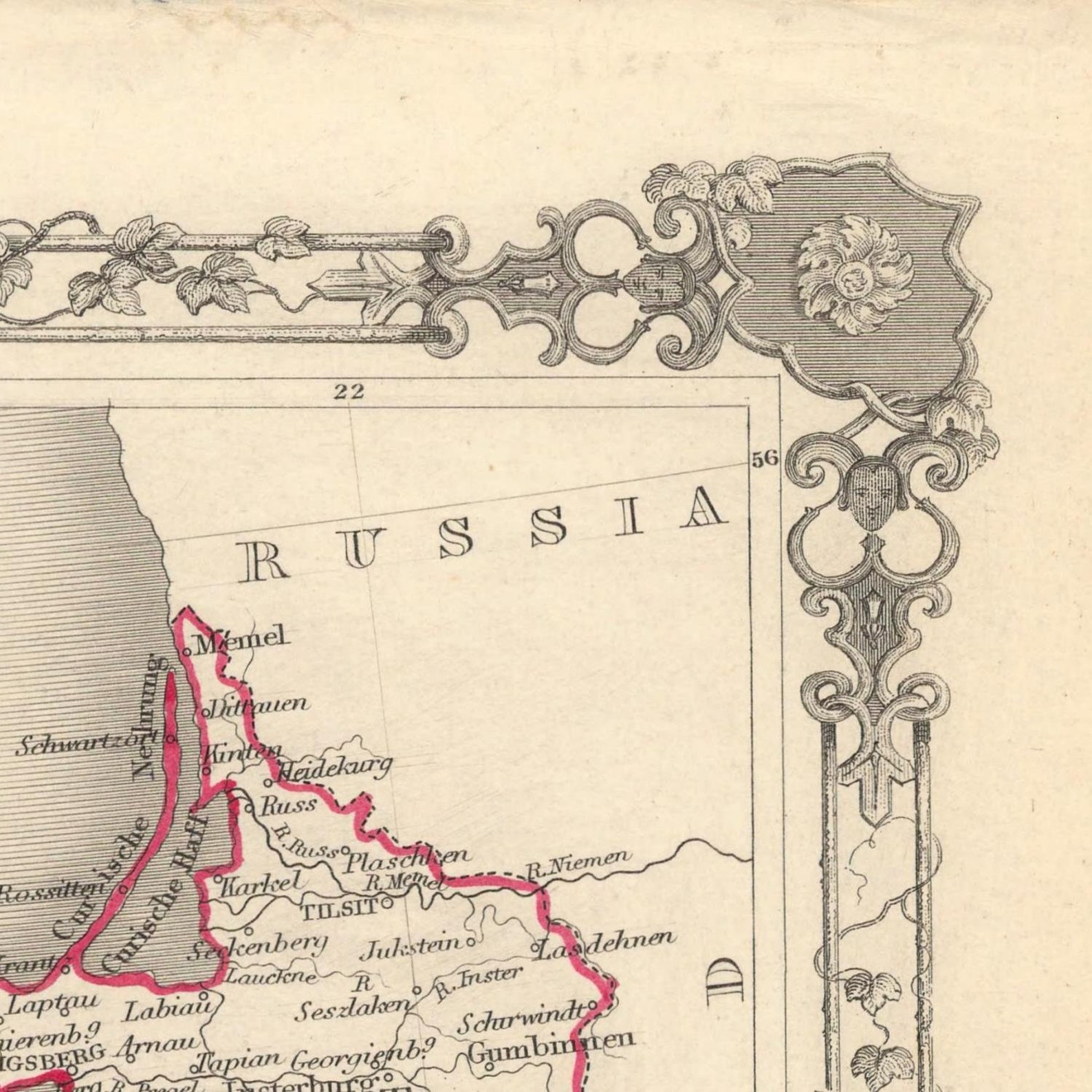Old Map of Prussia 1851 Antique Map Fine Reproduction | Etsy