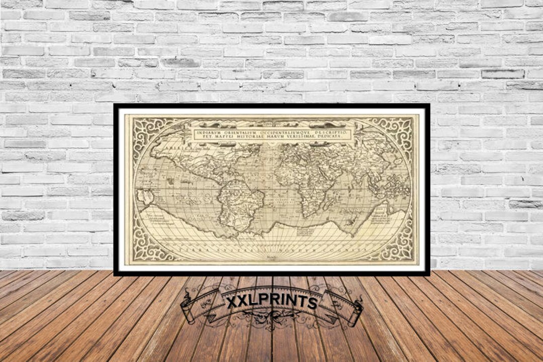 1589 Ancient World Map Print: Italian Language, Fine Art Reproduction ...