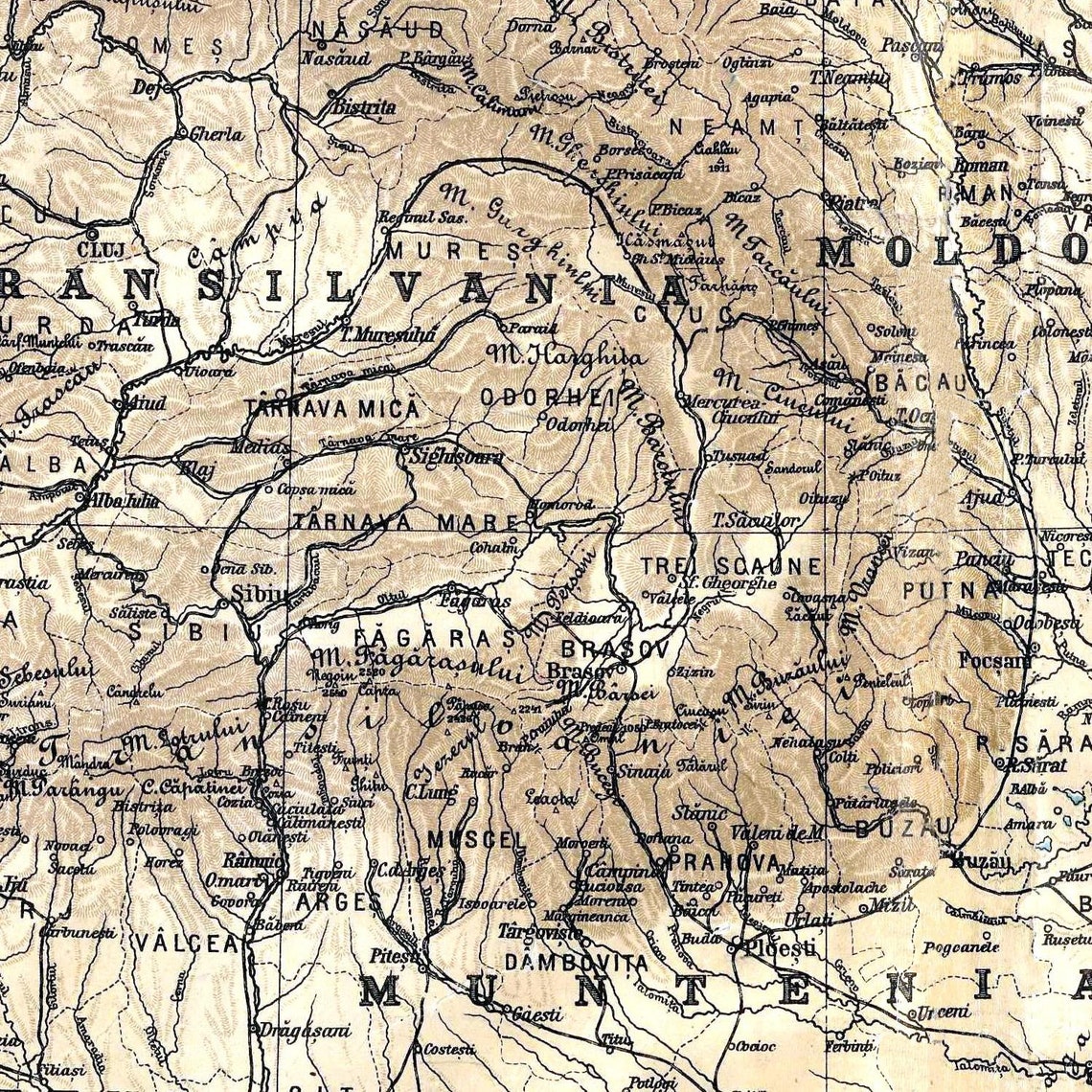 Antique Romania Map Print: 19th Century Fine Art Reproduction - Etsy