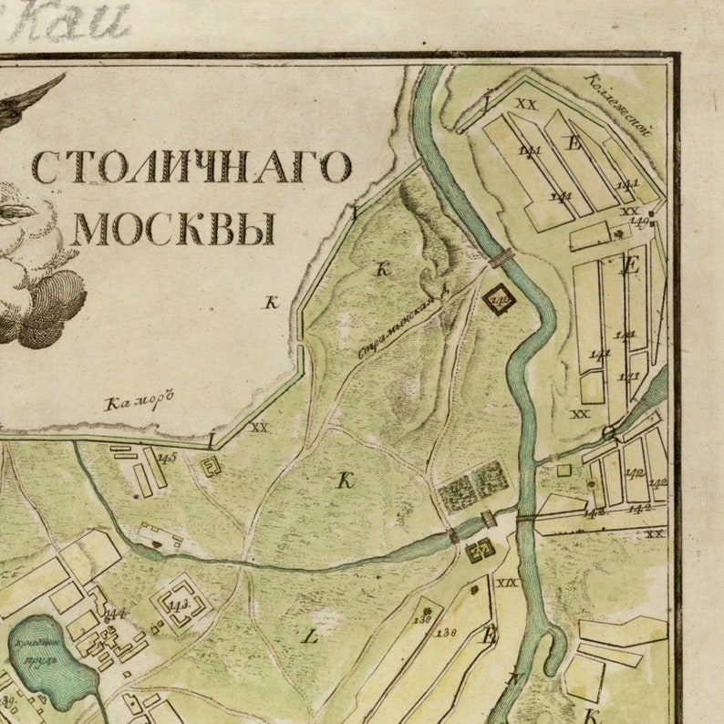 Old Map of Moscow 1789 City Plan Very Rare Antique Fine - Etsy