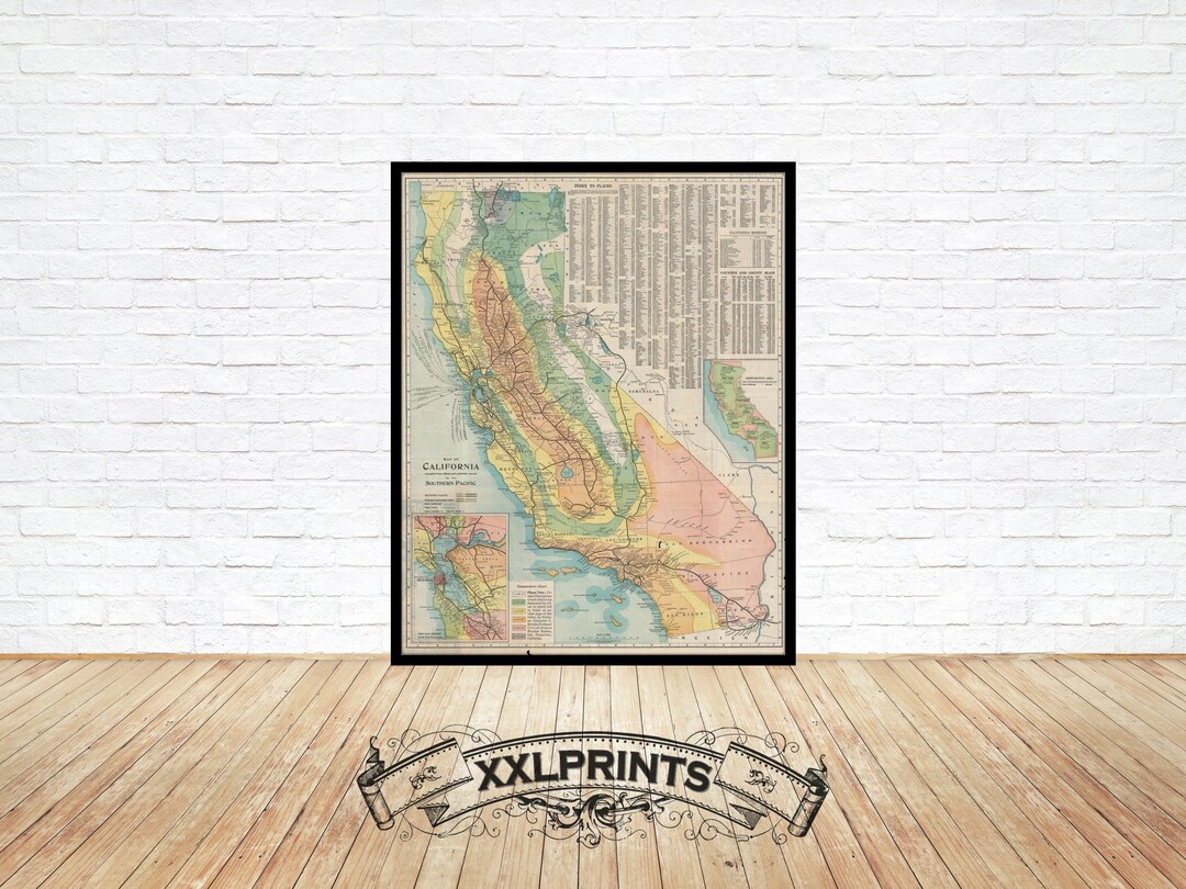 Antique California Climate Map Print, 1910: Fine Art Reproduction - Etsy