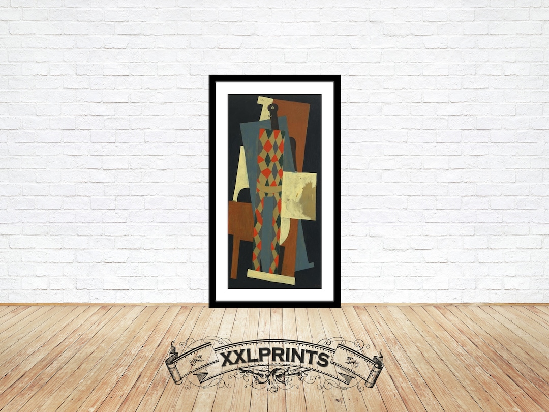 Picasso Harlequin Print: Fine Art Reproduction, Cubist Wall Art - Etsy