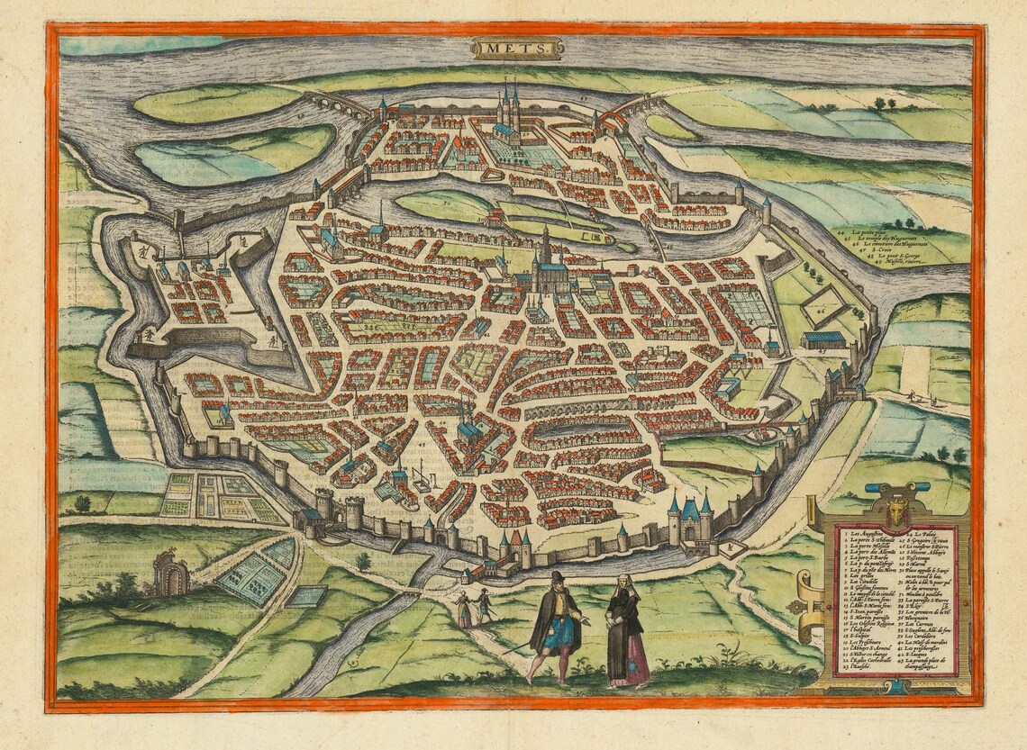Ancient Map of Metz 1593 Fine Reproduction Large Map Fine - Etsy