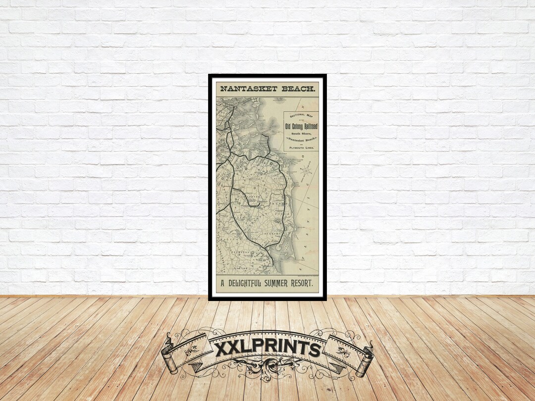 Nantasket Beach MA Map Print: 1890 Vintage Fine Art Reproduction - Etsy
