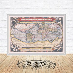 Ancient Map of the World, 1584, Very Rare, Beautiful Map, Fine ...