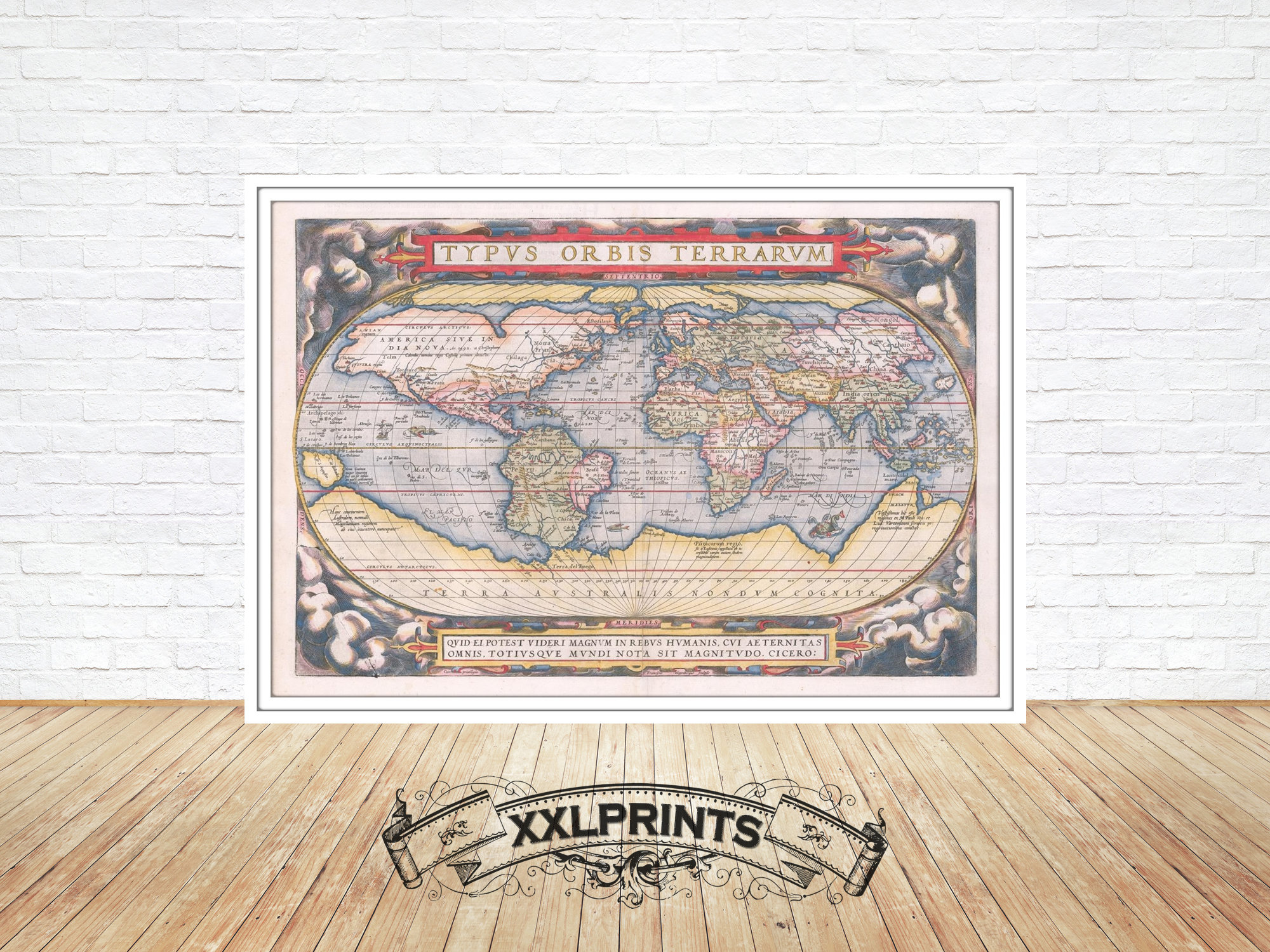 Ancient map of the World 1584 very rare beautiful map fine | Etsy