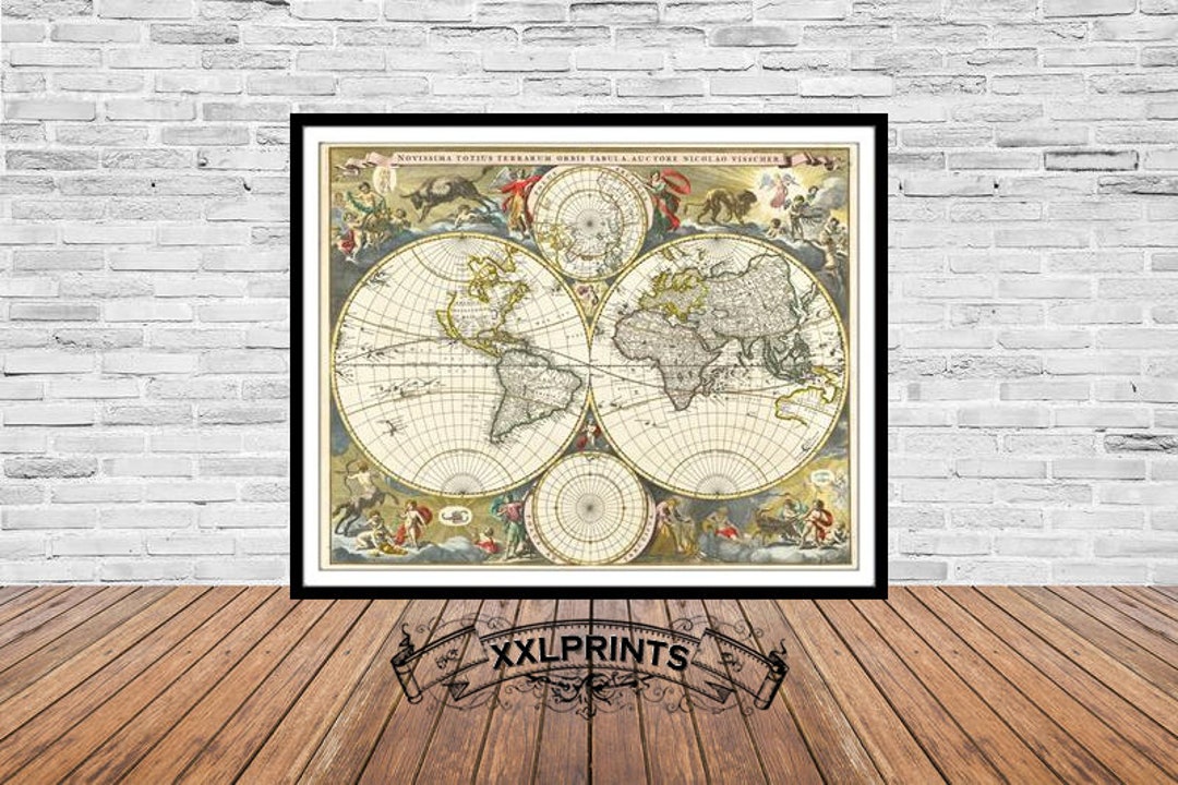 1679 World Map Print: Rare Ancient Fine Art Reproduction - Etsy
