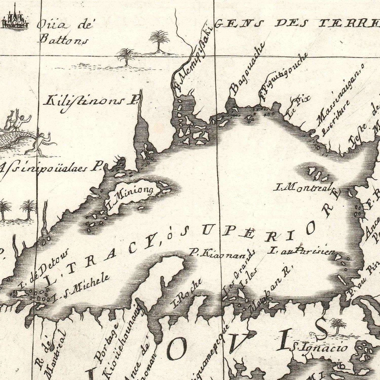 Ancient Map of Great Lakes 1694 Rare Map Fine Reproduction - Etsy