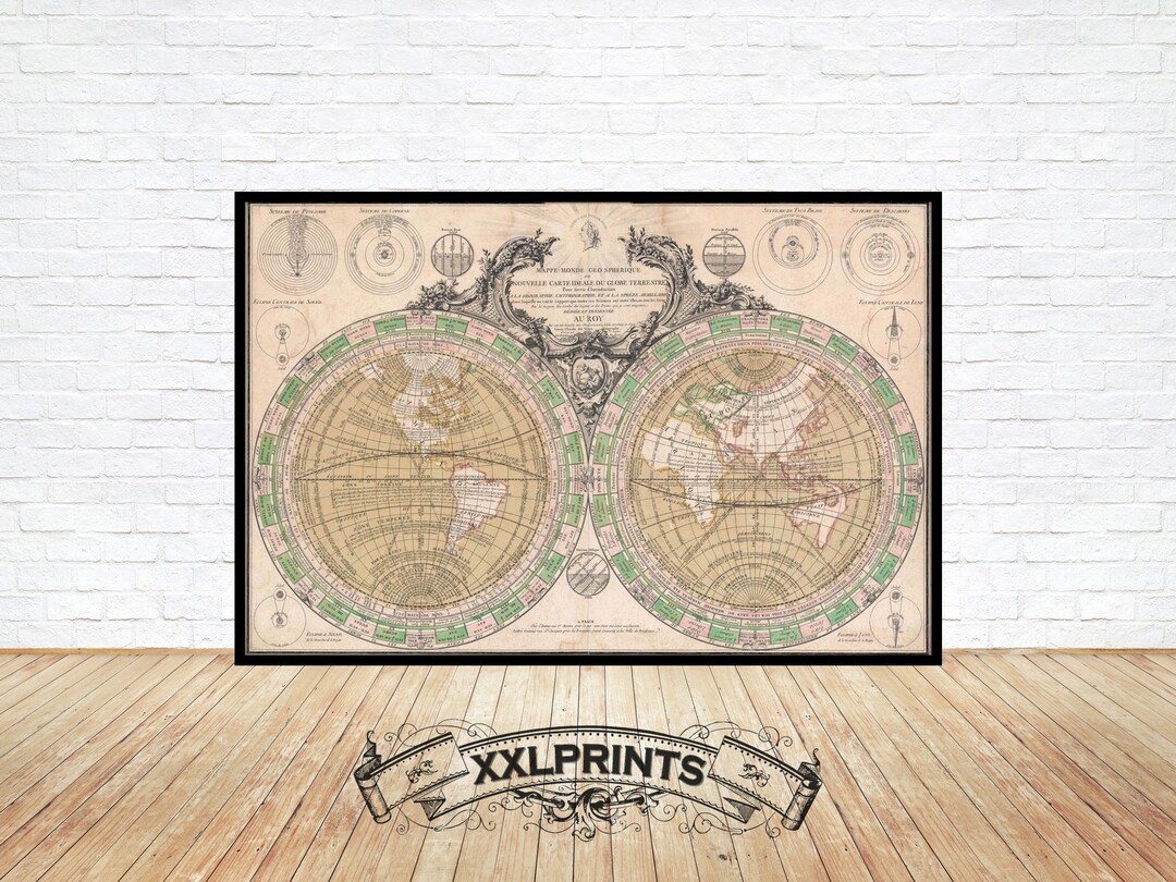 Antique World Map Print: 1760 Fine Art Reproduction - Etsy