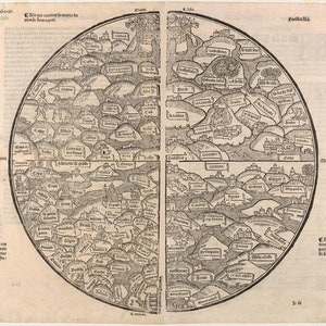 Ancient Map of the World 1491 Very Rare Map Fine - Etsy