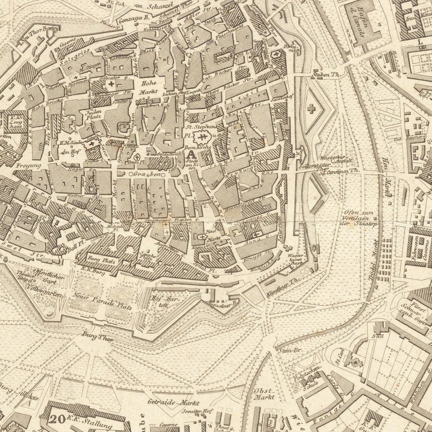 Antique Vienna Map Print: 1844 City Plan, Fine Art Reproduction - Etsy