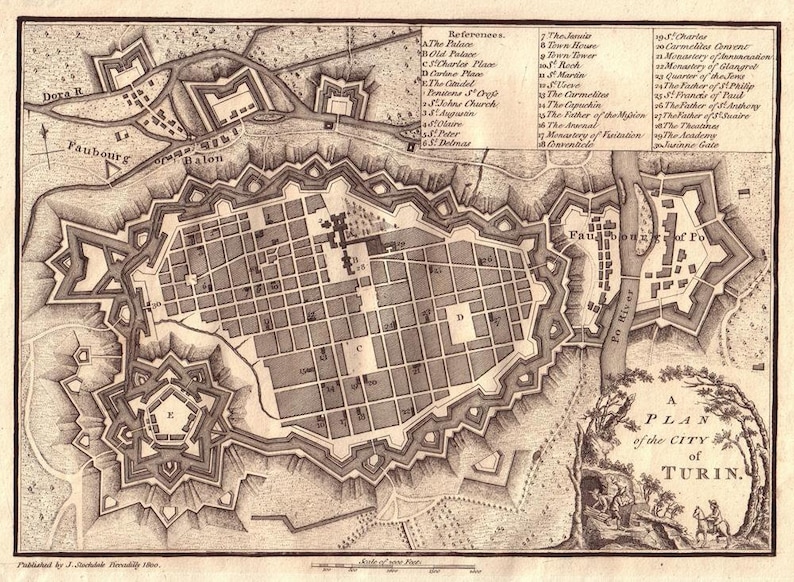Antique Turin Map Print: 1800 City Plan, Fine Art Reproduction - Etsy