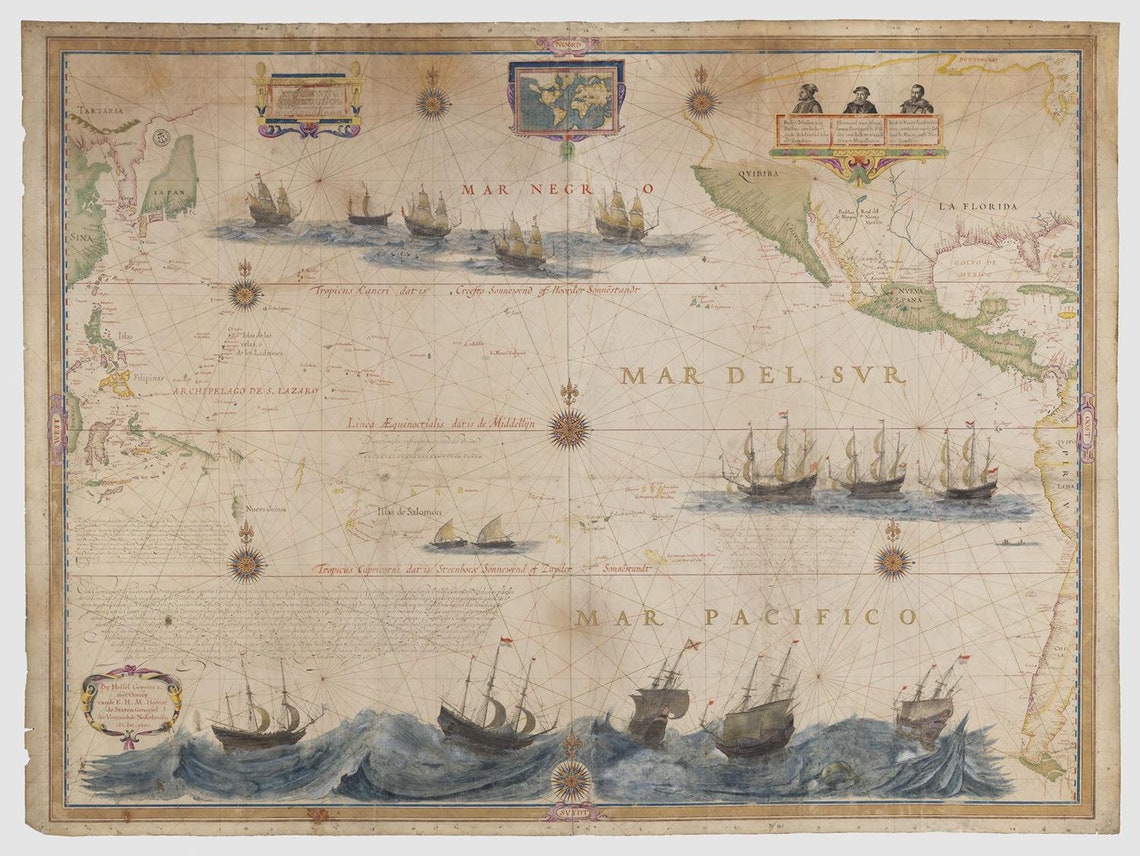 Old Map of Mar Del Sur Mar Pacifico 1622 Very Rare Fine - Etsy