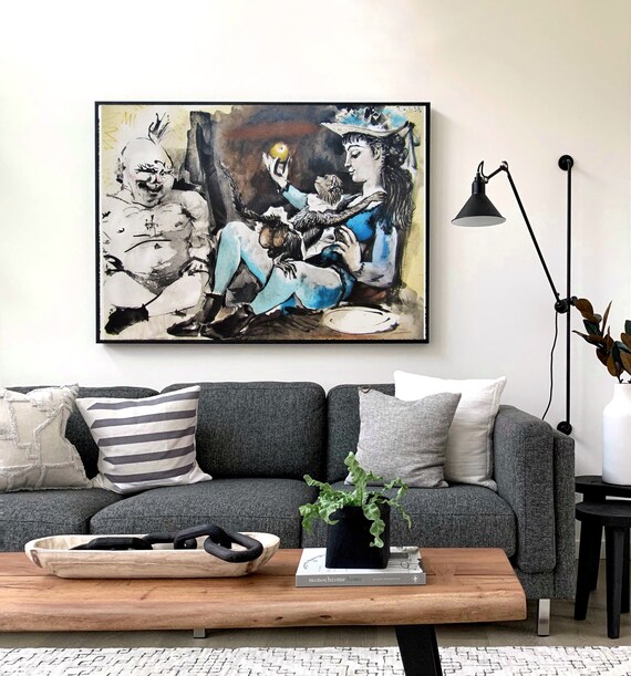 Pablo Picasso Girl Clown and Monkey 1954 Fine - Etsy
