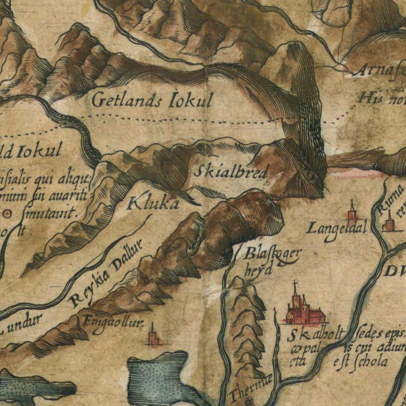 Ancient Map of Iceland 1648 Rare Map Antique Fine - Etsy