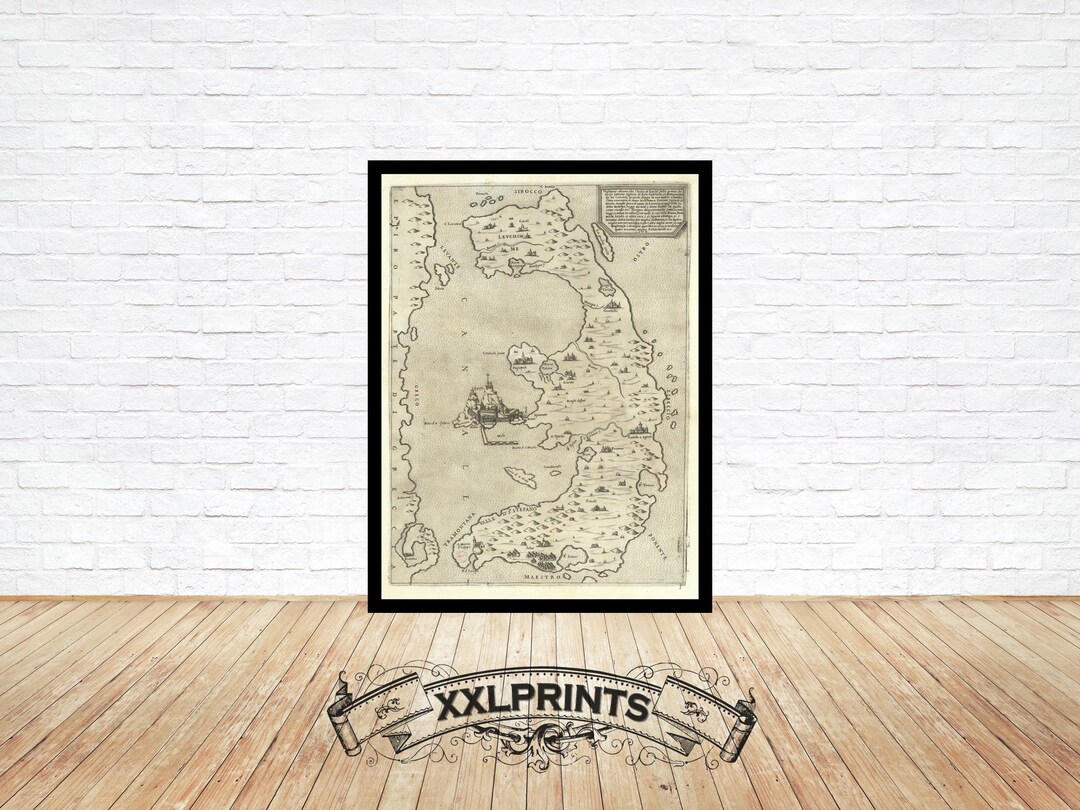 Ancient Map of Corfu 1564: Fine Art Giclée Print - Etsy