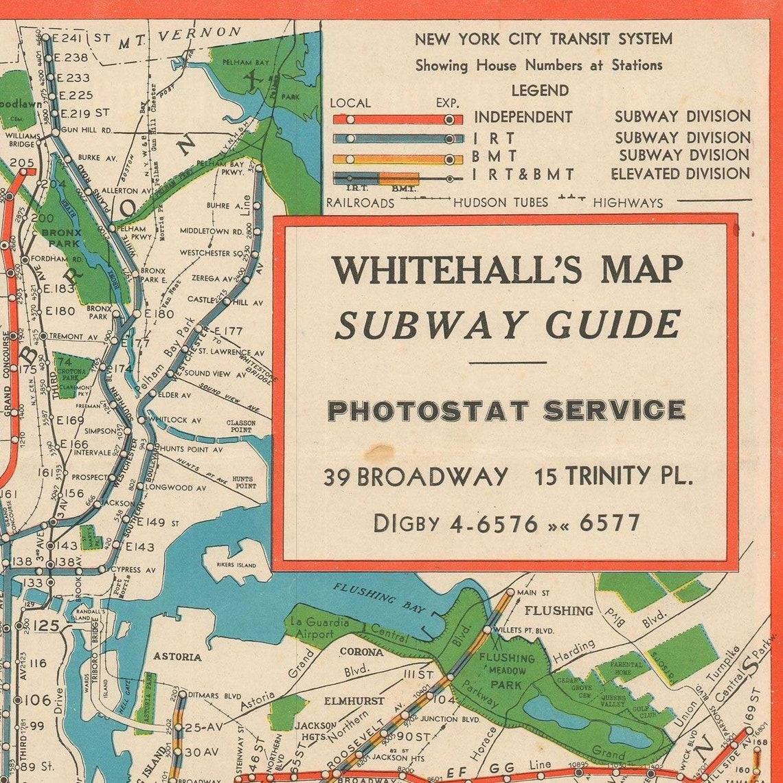 Old Subway Map of New York City 1945 Antique Fine - Etsy