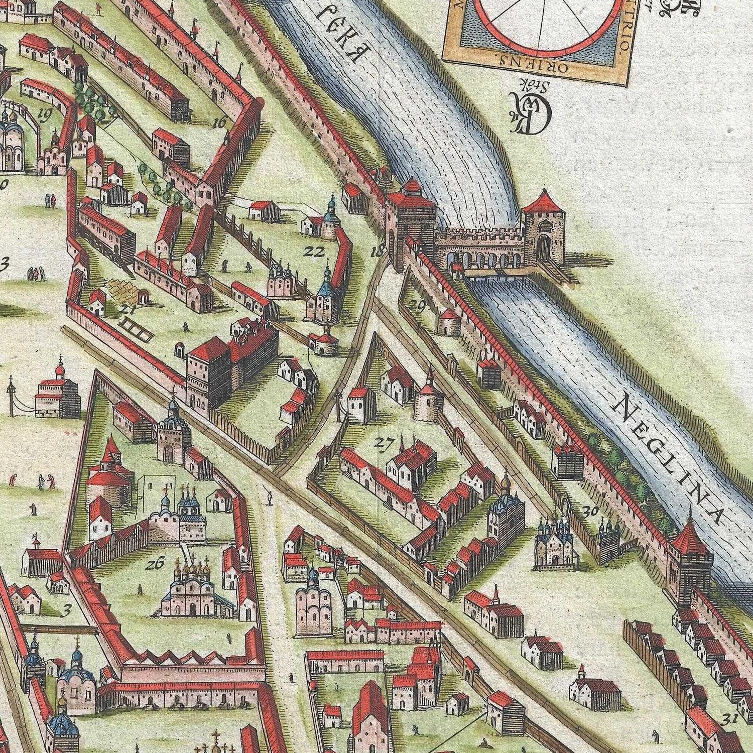 Ancient Map of Kremlin Moscow 1642 Very Rare Map - Etsy