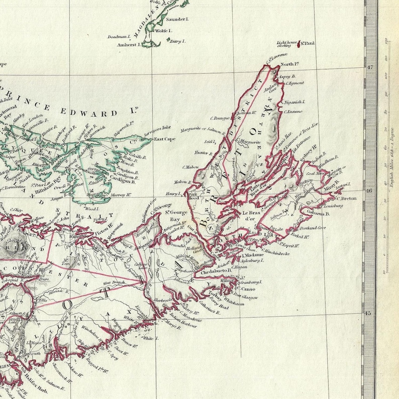 Old Map of Nova Scotia Canada 1832 Rare Map Antique Map | Etsy