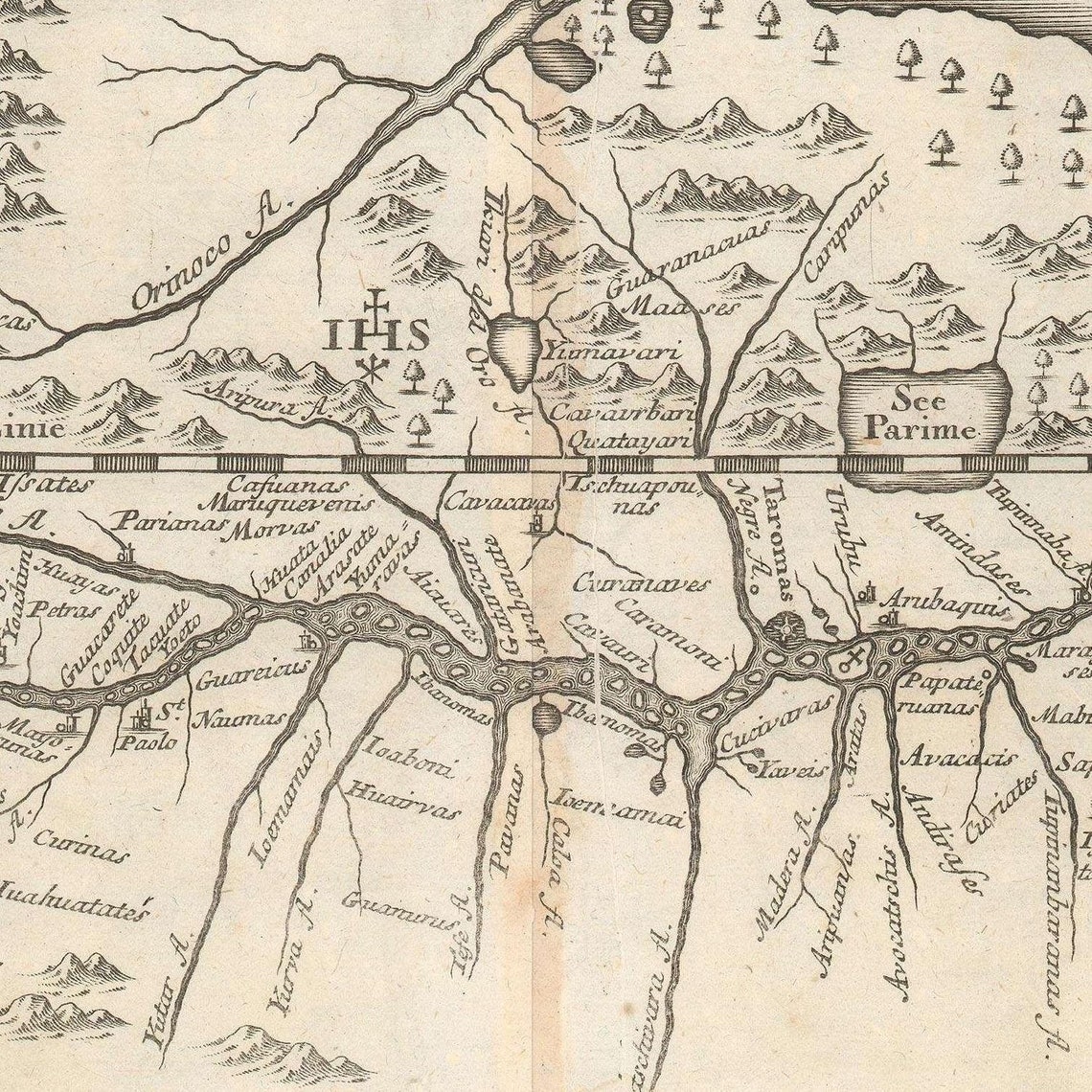 Antique Amazon Map Print: 1728 Rare Fine Art Reproduction - Etsy Hong Kong